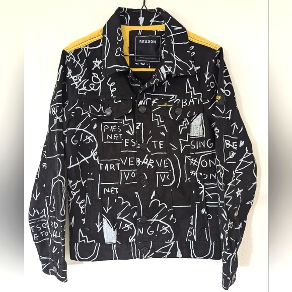 Reason | Jackets & Coats | Reason Jeanmichel Basquiat Black Denim ...